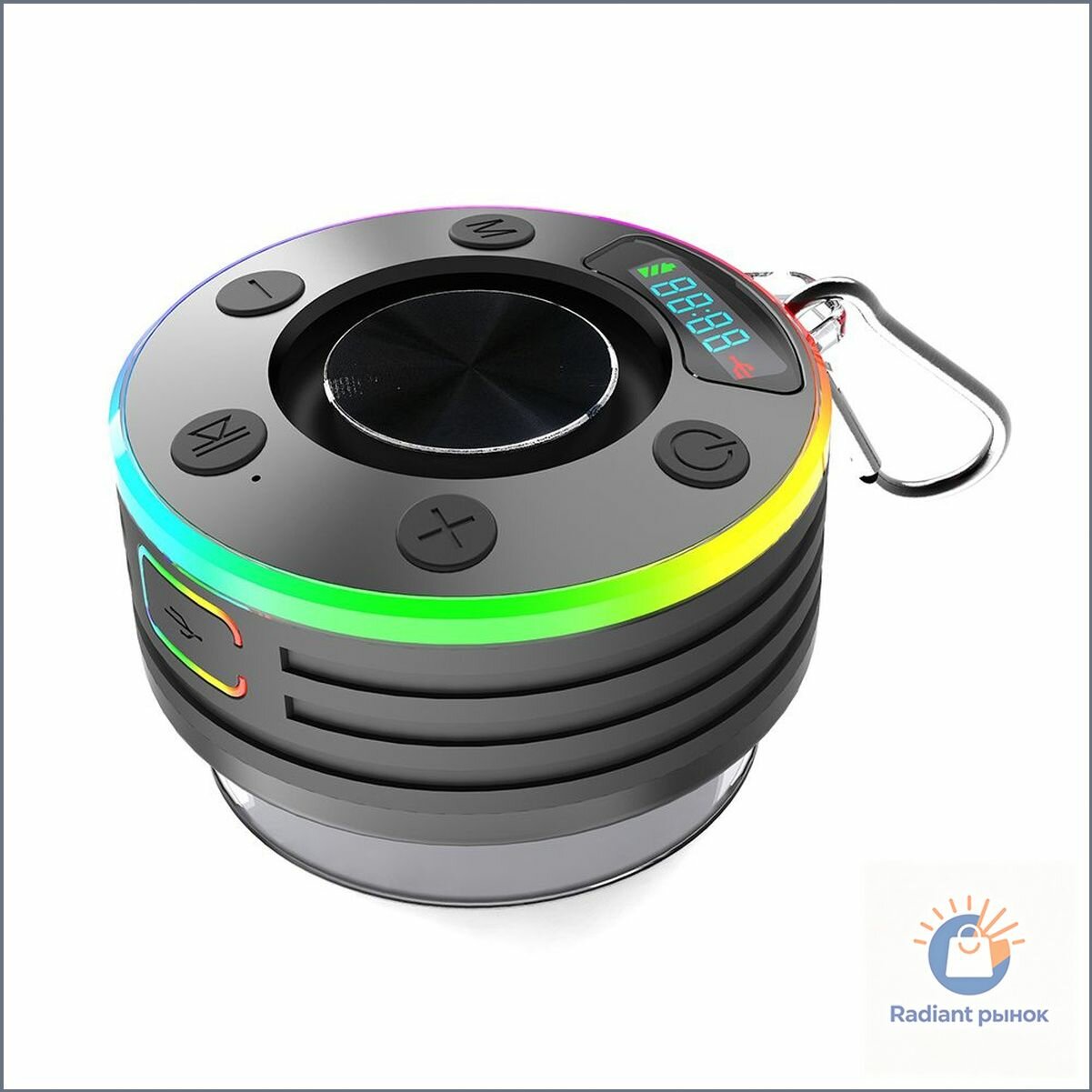 Портативная Bluetooth-колонка T7-LED с водонепроницаемостью IPX7, функцией громкой связи и цифровым дисплеем