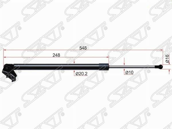Амортизатор крышки багажника SAT ST-EG21-63-620C Mazda CX-7 06-12 левый