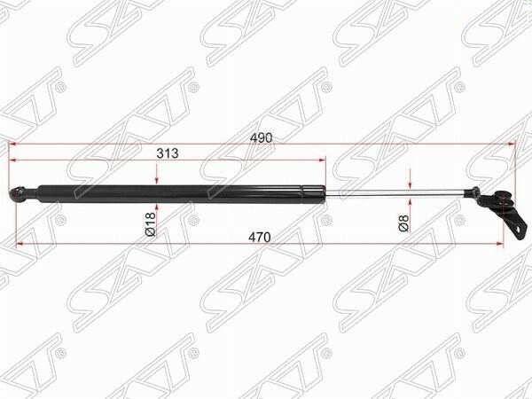 Амортизатор капота SAT ST-57251FG010 Subaru Forester 07-13, Impreza 07-12 справа слева