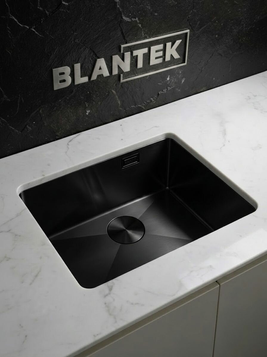 Мойка под столешницу BLANTEK UNDERMOUNT LS-5444B NANO BLACK с защитным нано-покрытием