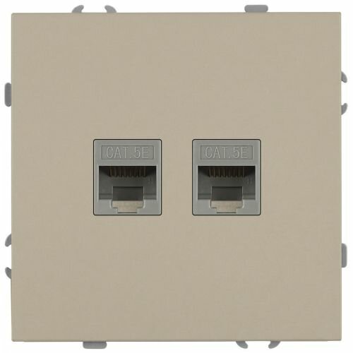 Розетка информационная 2-м СП Galaxy RJ45 16А IP20 250В шампань Эра Б0070762