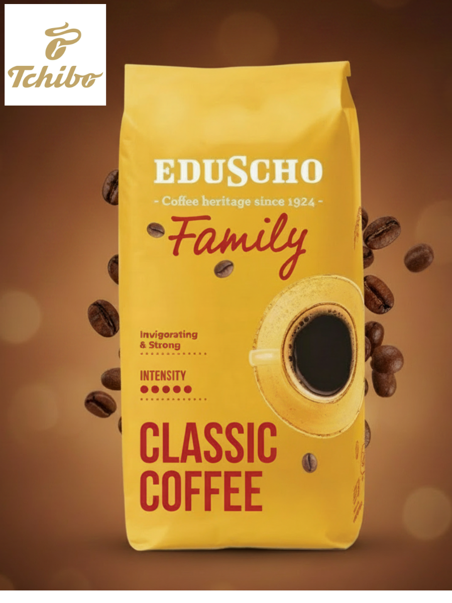 Eduscho Family Classic кофе в зернах 1 кг пакет с клапаном (Чибо)