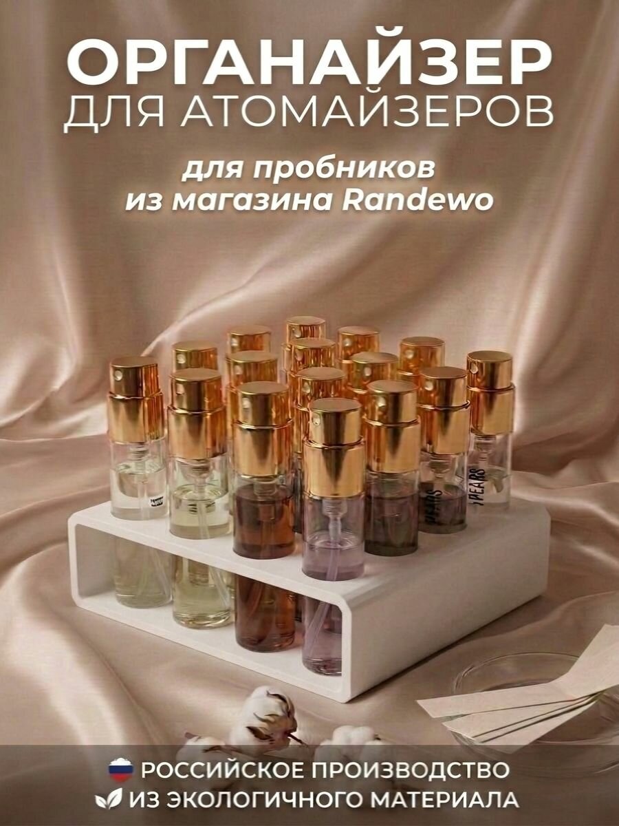 Органайзер для пробников духов из пластика на 16 ячеек, подставка под флаконы, атомайзеры 8 мл Randewo, диаметр до 16мм