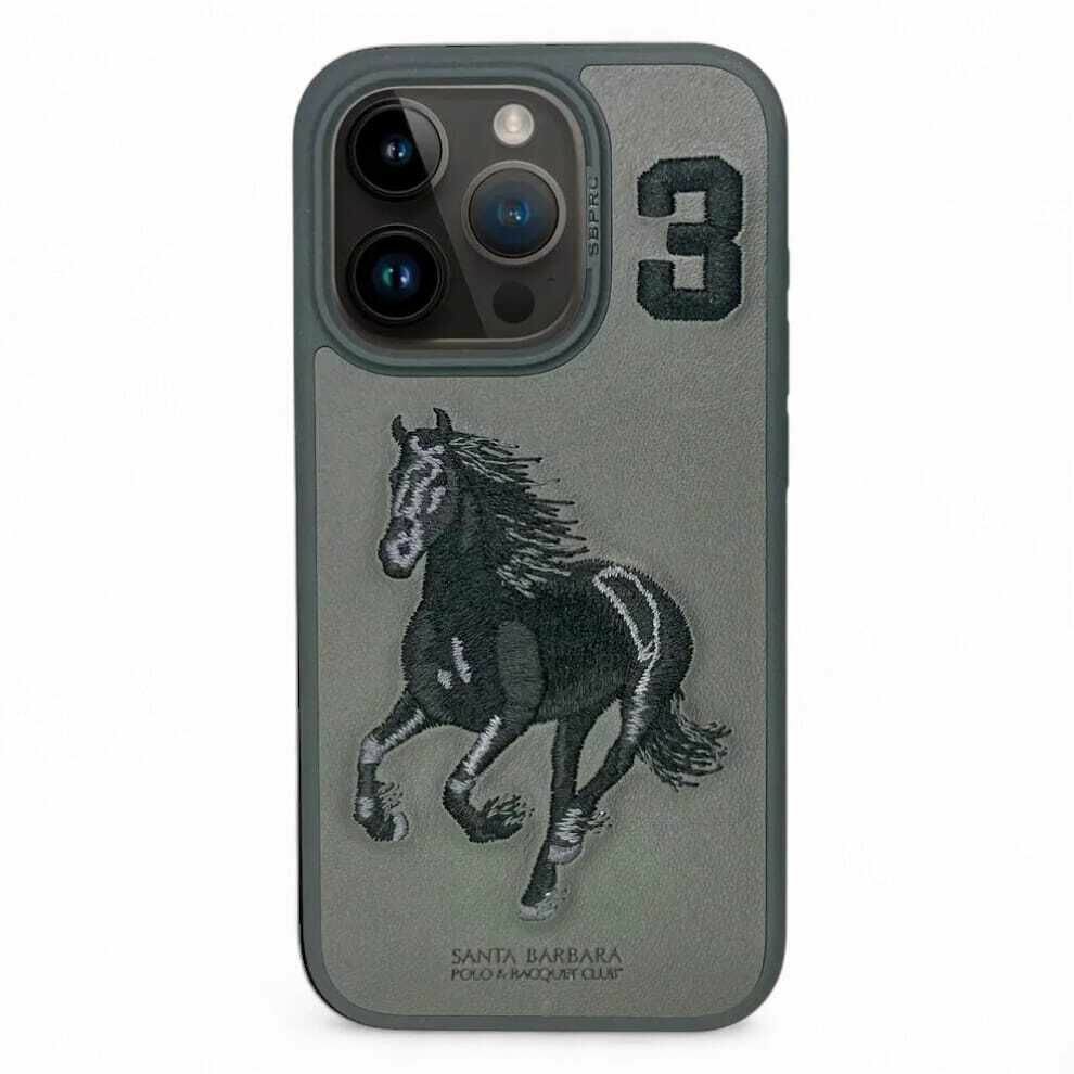 Чехол Santa Barbara Polo Leather Case для iPhone 16 Pro, серый