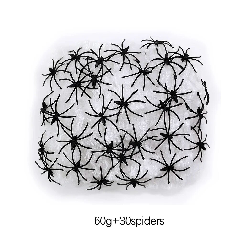 Черные искусственные пауки для Хэллоуина, 60g+30 spiders