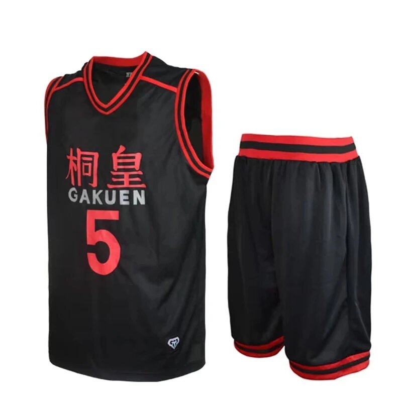 LYNMOLY Аниме Kuroko no Basket Баскетбольная форма Черный, XXL, 10