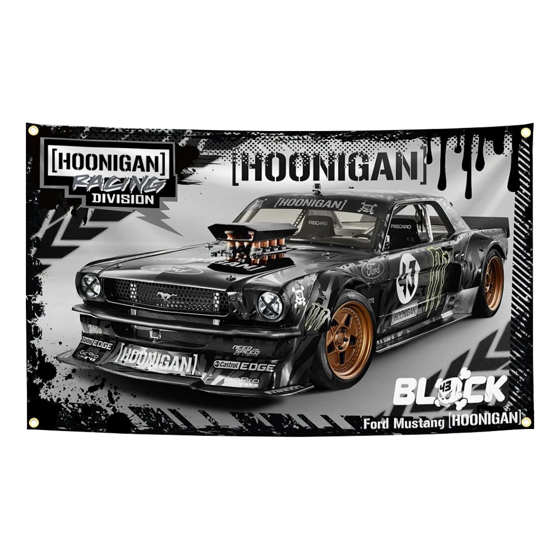 Флаг Hoonigan Ford Mustang Black 90x150 см