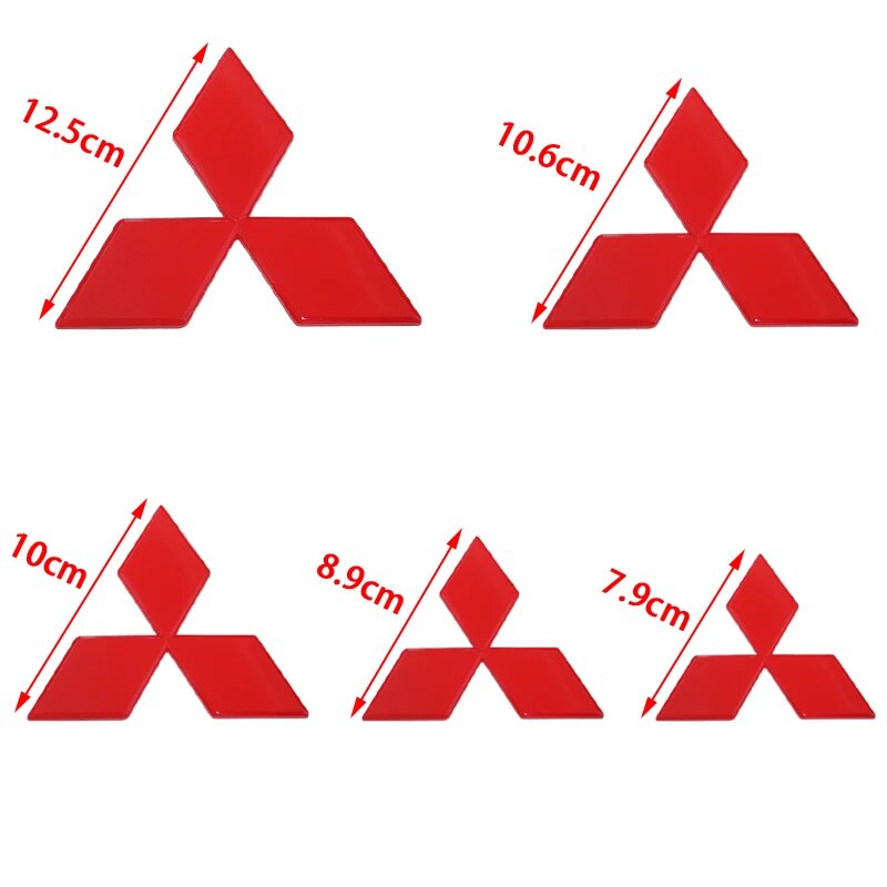 1 шт. 125 мм 100 мм 3D ABS эмблема Mitsubishi для автомобиля: наклейка на glossy red, 10.6cm