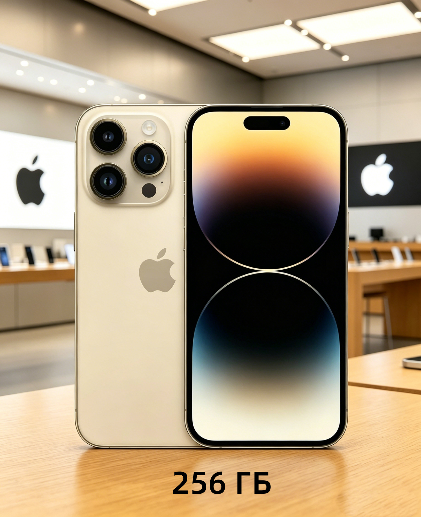 Смартфон Apple iPhone 14 Pro 256 ГБ, экран 6,1 дюйма, две nano-SIM, цвет золотой