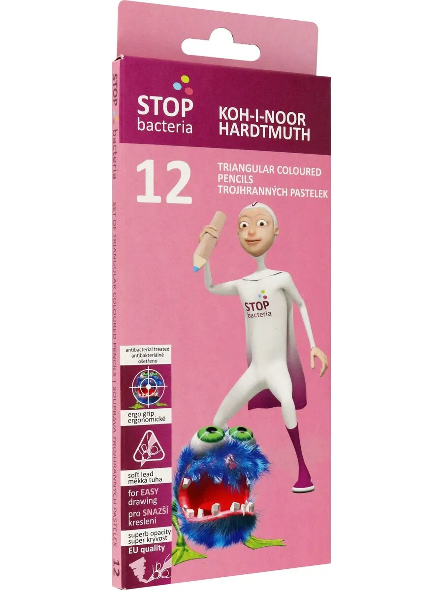 Набор карандашей 12 цветов Stop Bacteria N