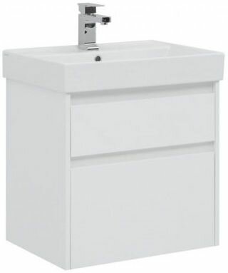 Тумба с раковиной Aquanet Nova Lite 60 2 ящика, белая