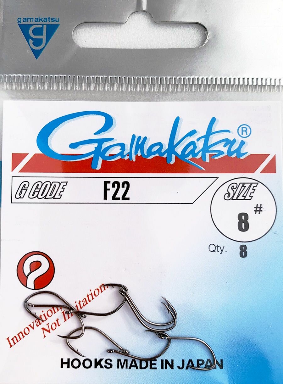 Крючки рыболовные Gamakatsu F22 №8 фидерные для леща и карася, Япония