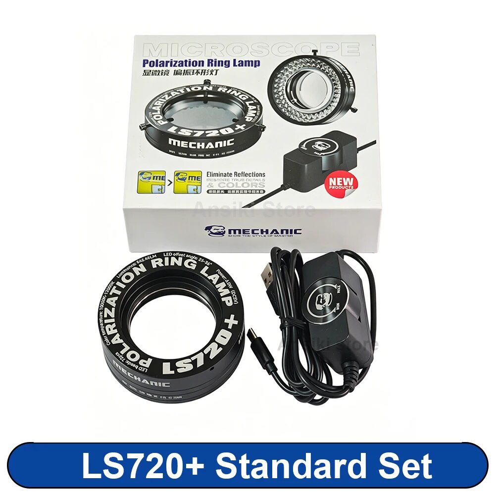 Микроскоп MECHANIC LS720+ с антибликовой кольцевой подсветкой