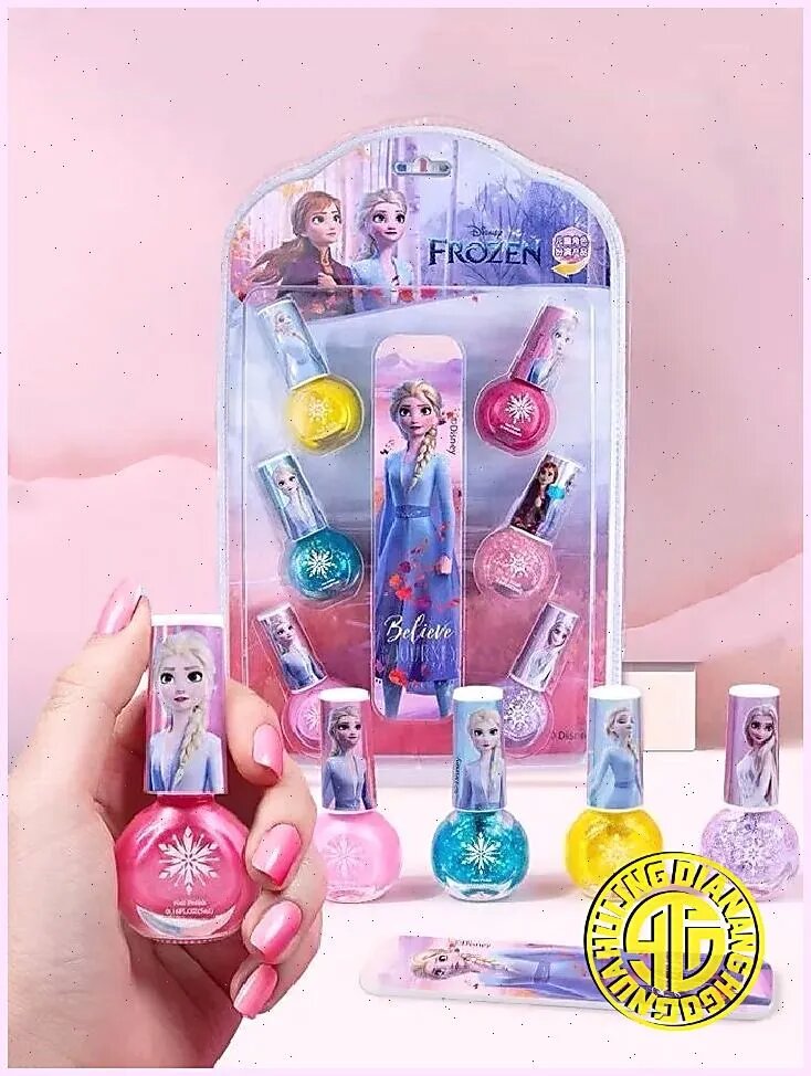 Детский лак для ногтей "Холодное сердце" (Frozen) набор из 6 цветов с пилкой для ногтей