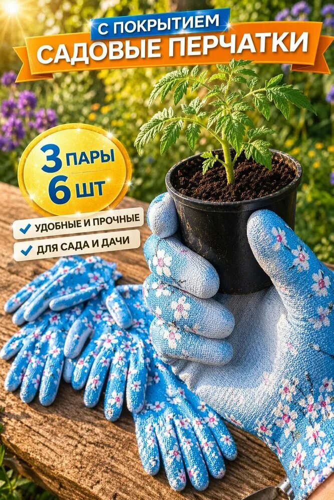 Перчатки хозяйственные, размер S, 3 пары
