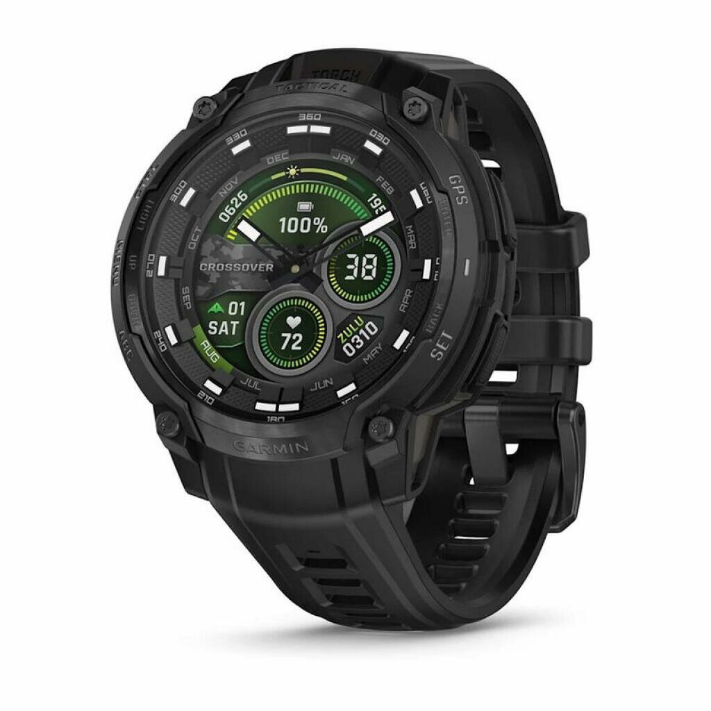 Часы Garmin Instinct, Crossover AMOLED Tactical Black with Black Silicone (010-03398-02)