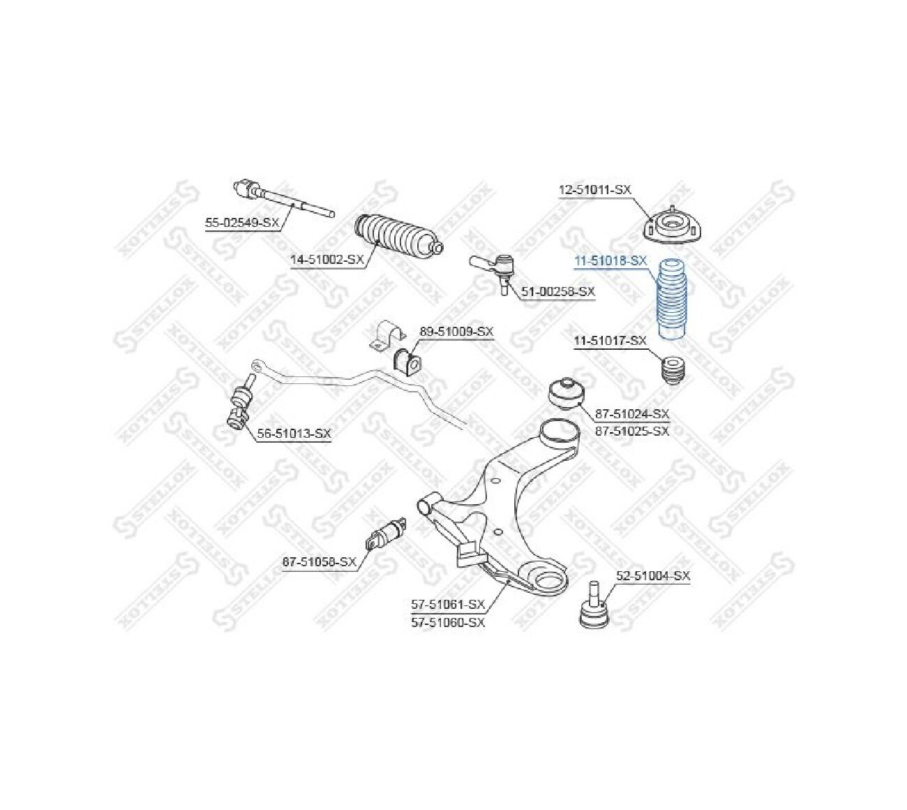 Пыльник амортизатора переднего, Hyundai Elantra 00>, STELLOX 1151018SX