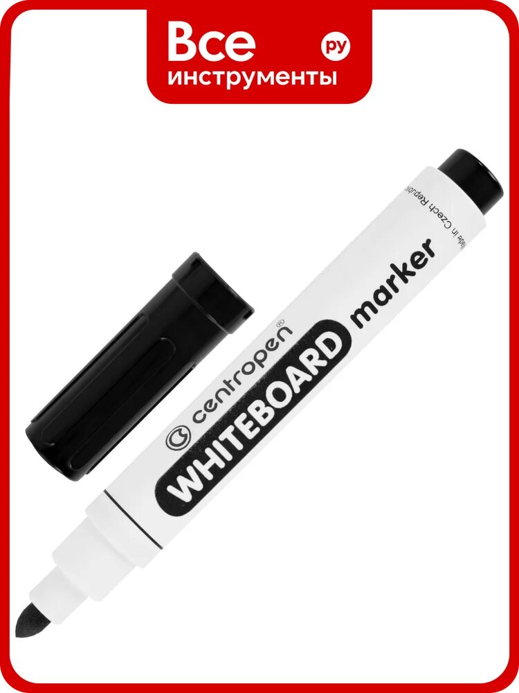 Маркер стираемый для белой доски офисмаг черный, CENTROPEN "Dry-Wipe", 2,5 мм, 8559, 5 8559 0112 150318
