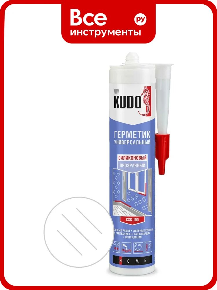 Силиконовый универсальный герметик KUDO прозрачный, 280 мл KSK-100