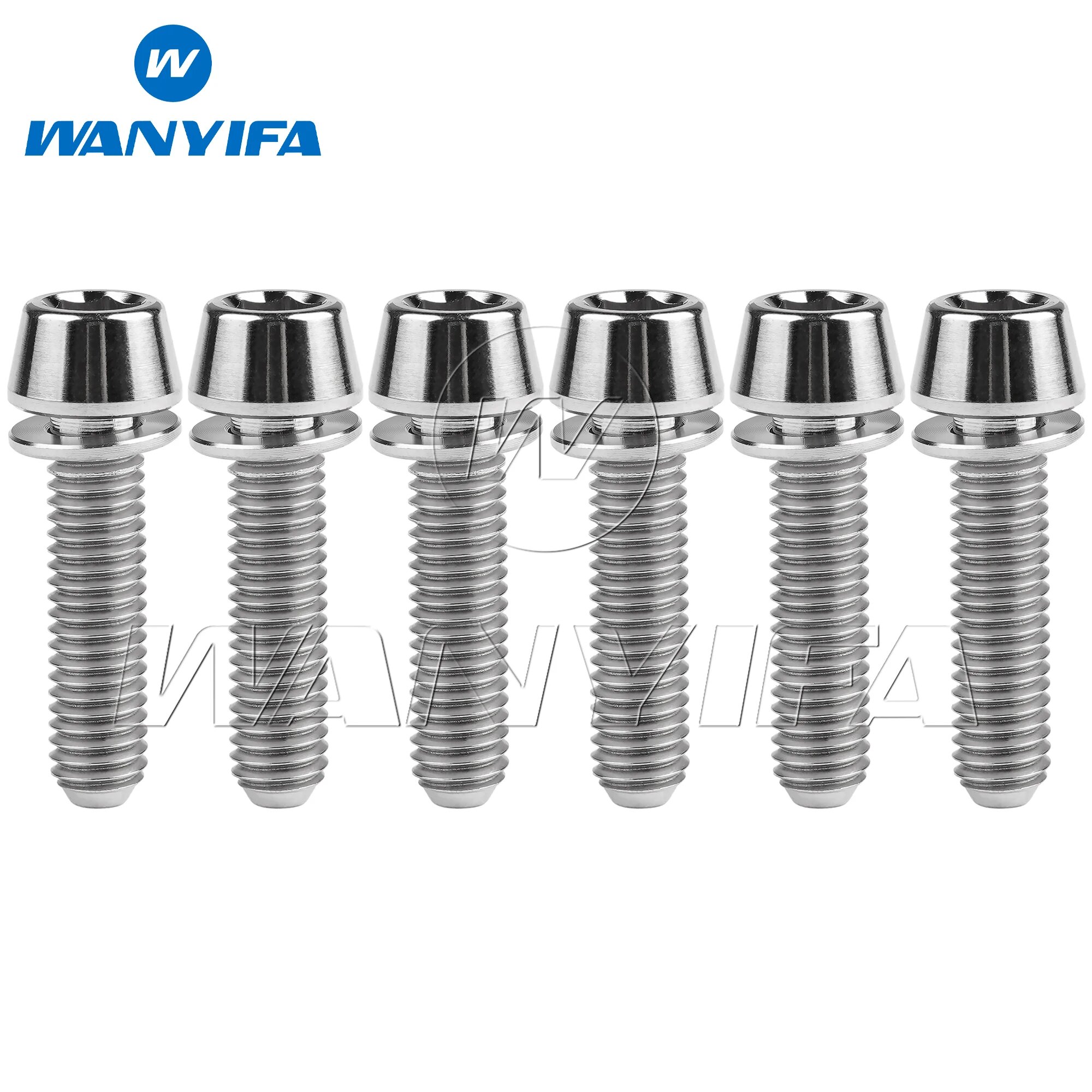 Wanyifa титановые болты M5/M6x16 18 20 25мм для велосипеда M5, Серебряный, Titanium, 18mm