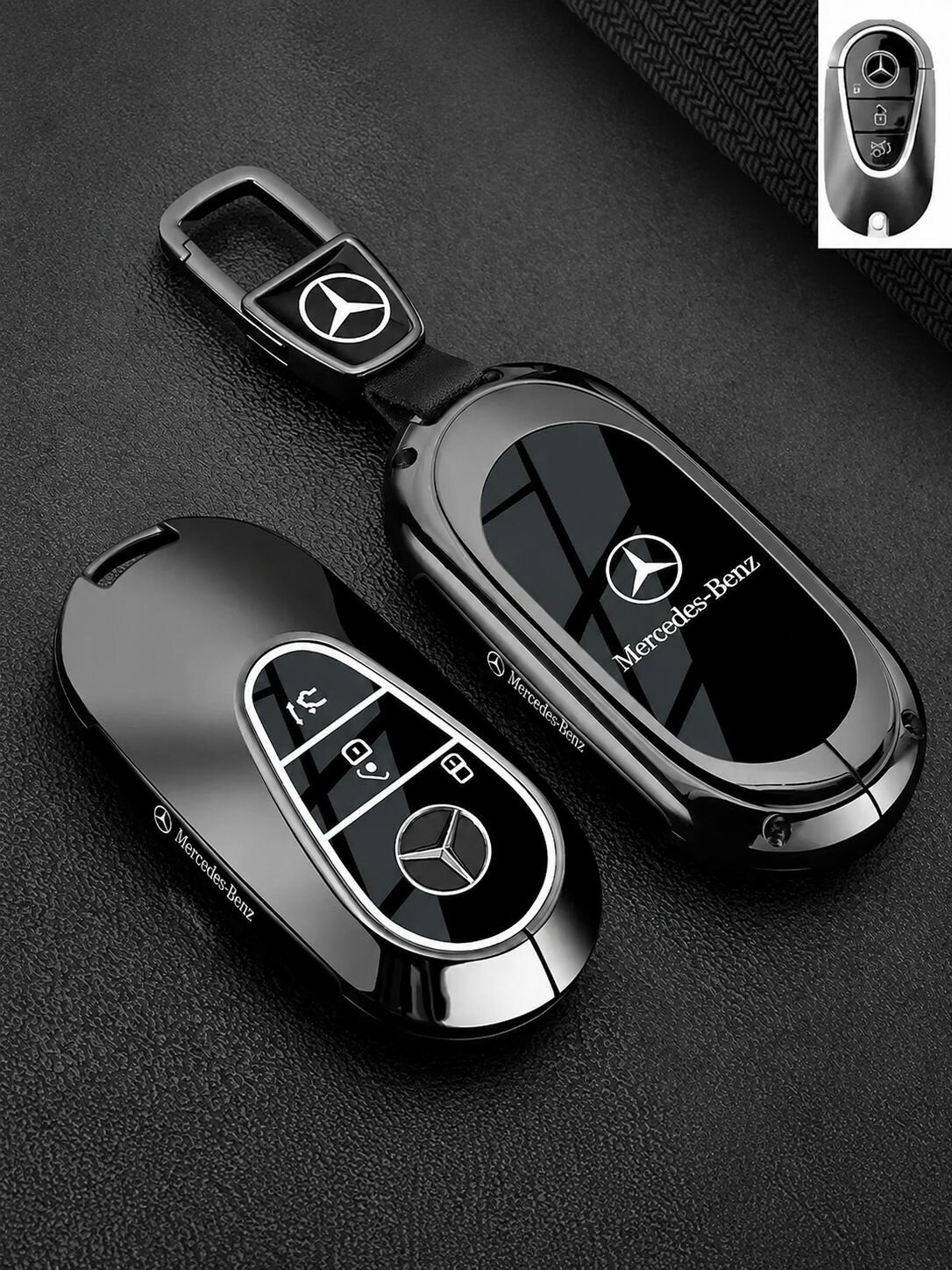 Чехол для ключа Mercedes Benz S-class w223, Maybach Z223, E-сlass W214 (S214), C-class w206 Premium / Чехол для ключа Мерседес Майбах — фото 1