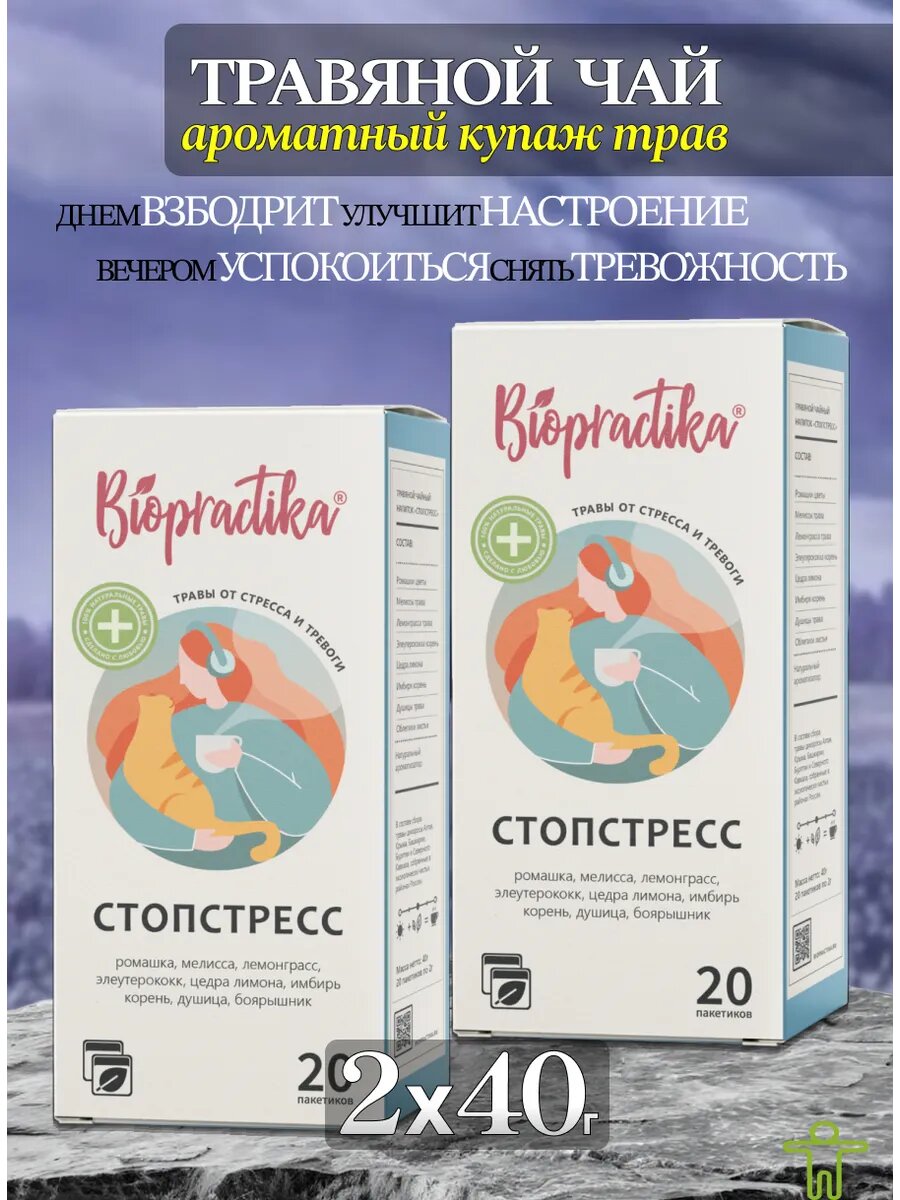 Травяной чай Botanitea Стопстресс 40 пакетиков