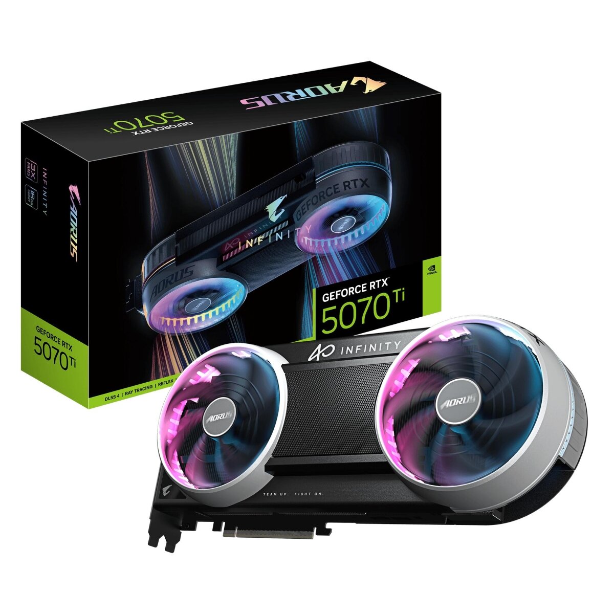Видеокарта AORUS GeForce RTX 5070 Ti 16 ГБ (AORUS RTX5070 Ti INFINITY), RTL