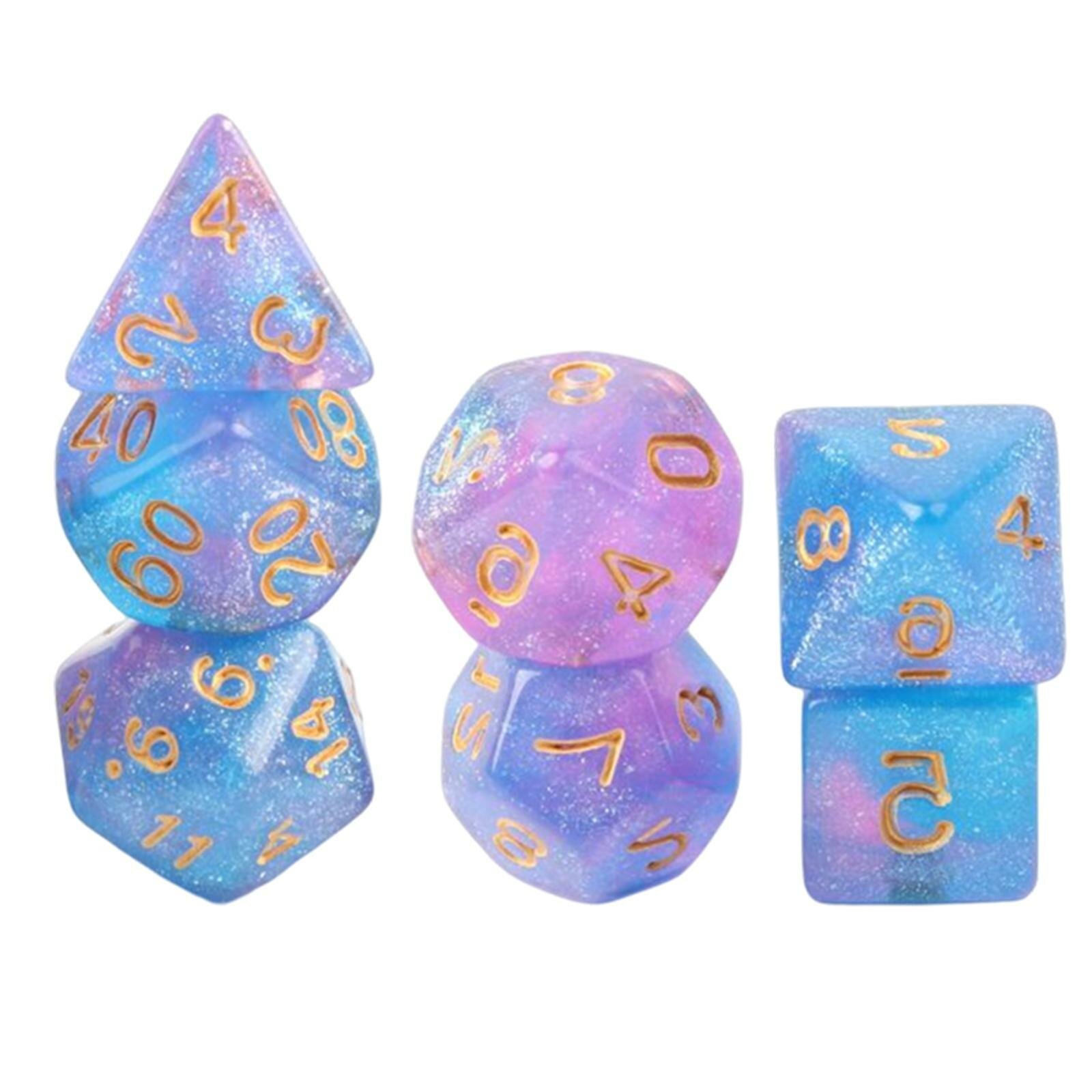 7 многогранных игральных костей для настольной игры D&D, Звездный драгоценный камень