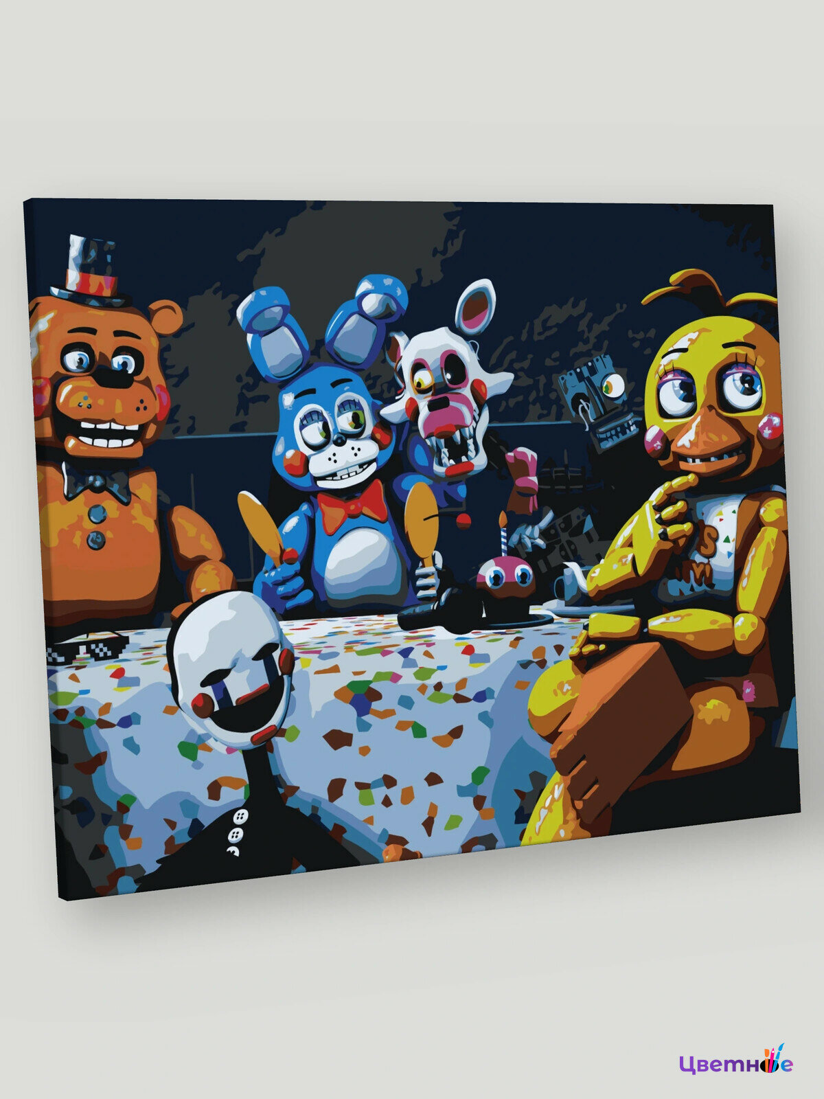 Картина по номерам Фнаф Five nights at Freddy's Аниматроники, 40x50 см