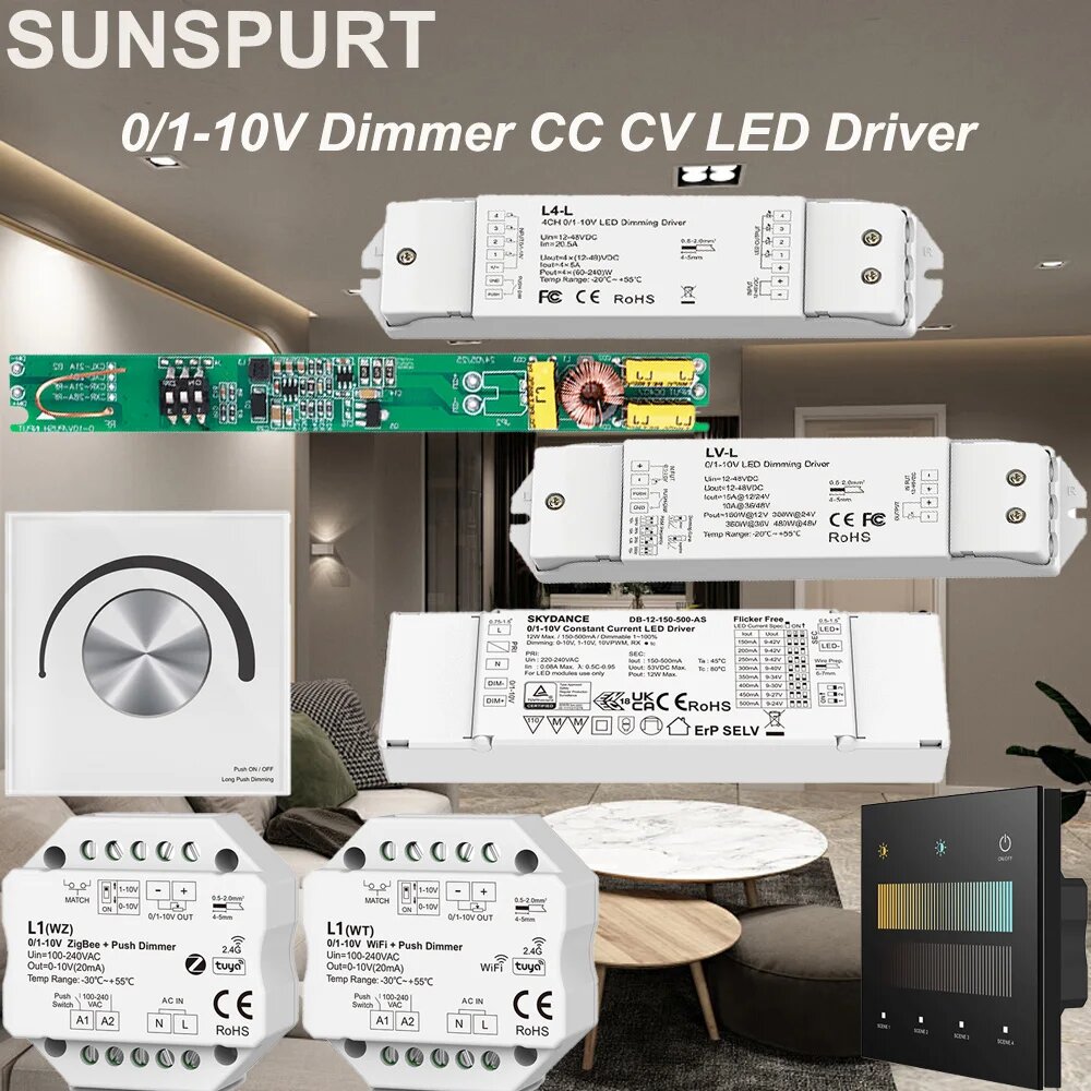 SUNSPURT Skydance 0/1-10V RGB-контроллер 1 PC, T18-1 W 0-10V RF Dim — фото 1
