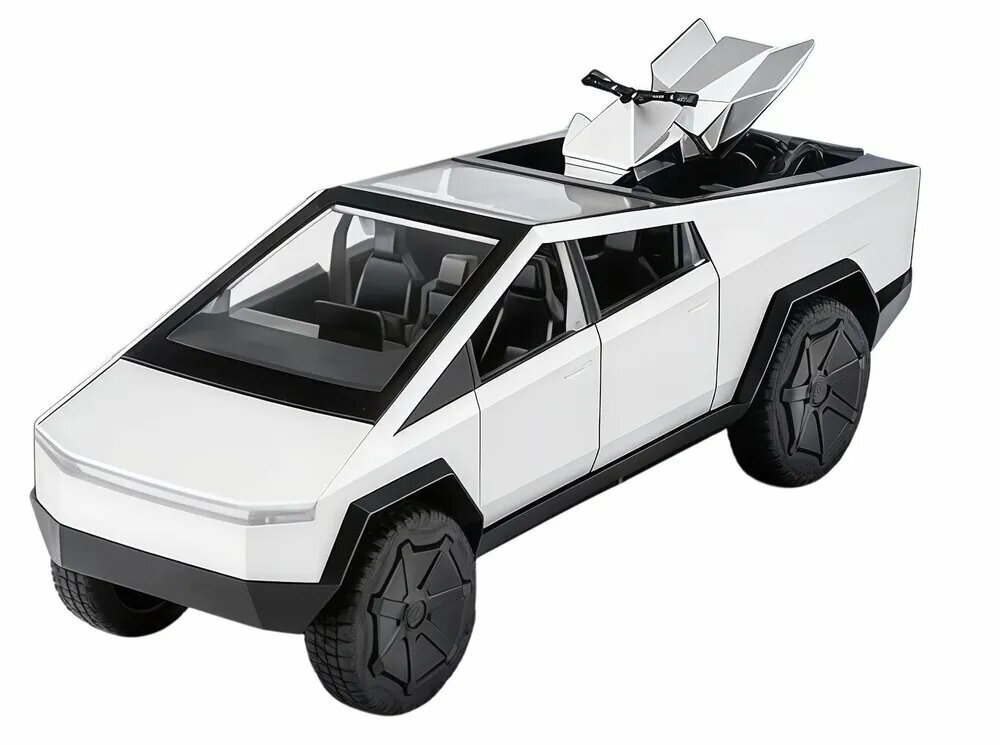 Машинка инерционная Tesla Cybertruck металлическая / Подарок на День России / Детская игрушка Тесла Кибертрак В наличии