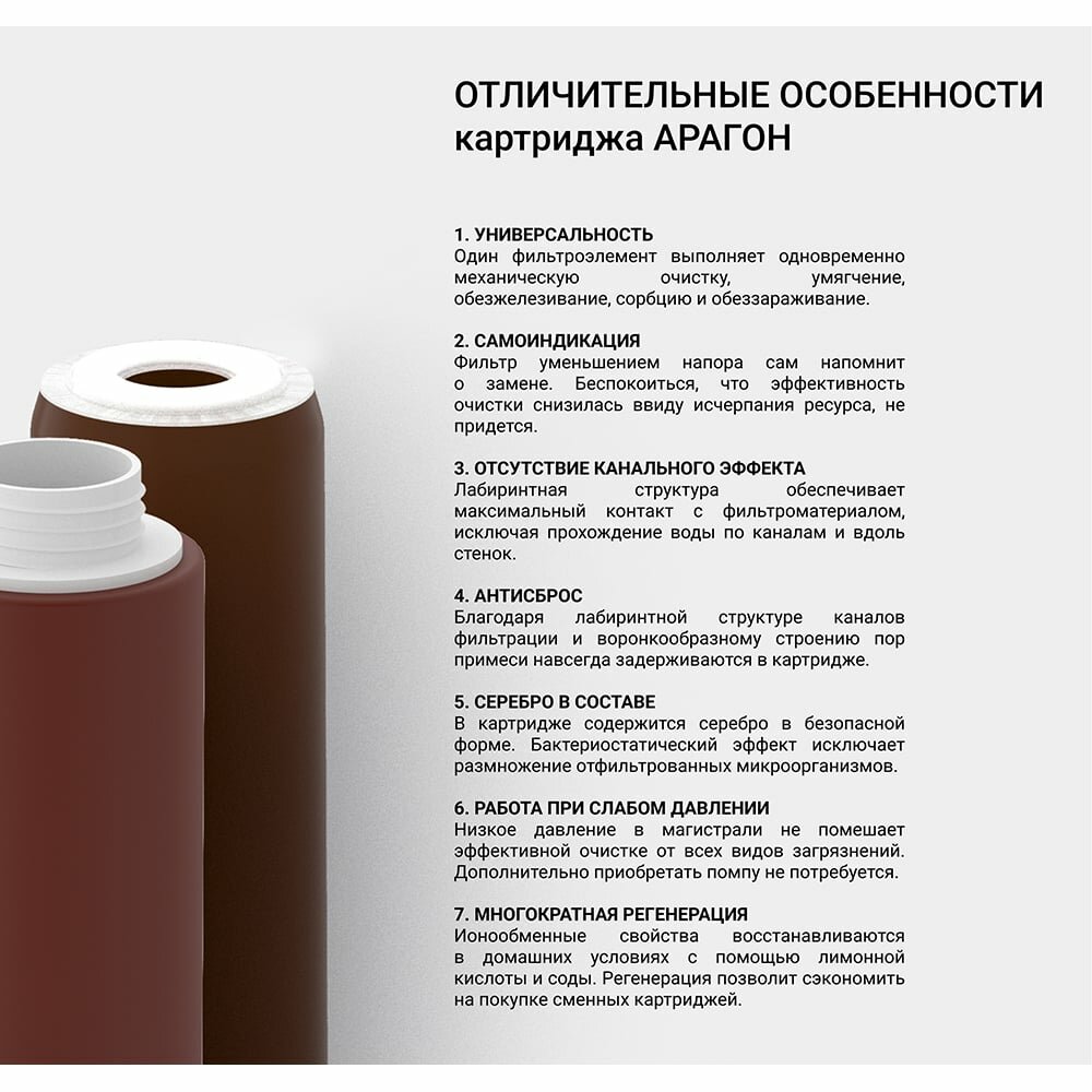 Картридж с ионообменной смолой Арагон-2 Гейзер 30053 — фото 1