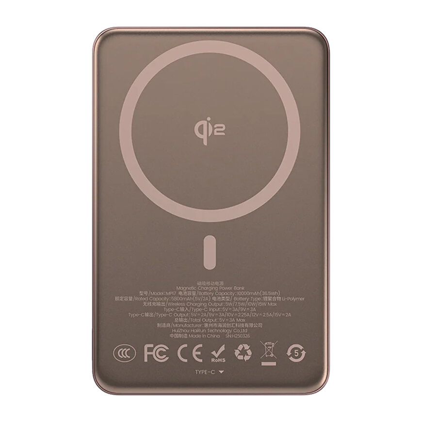 Внешний аккумулятор магнитный BENKS 30W - 10000mAh золотой
