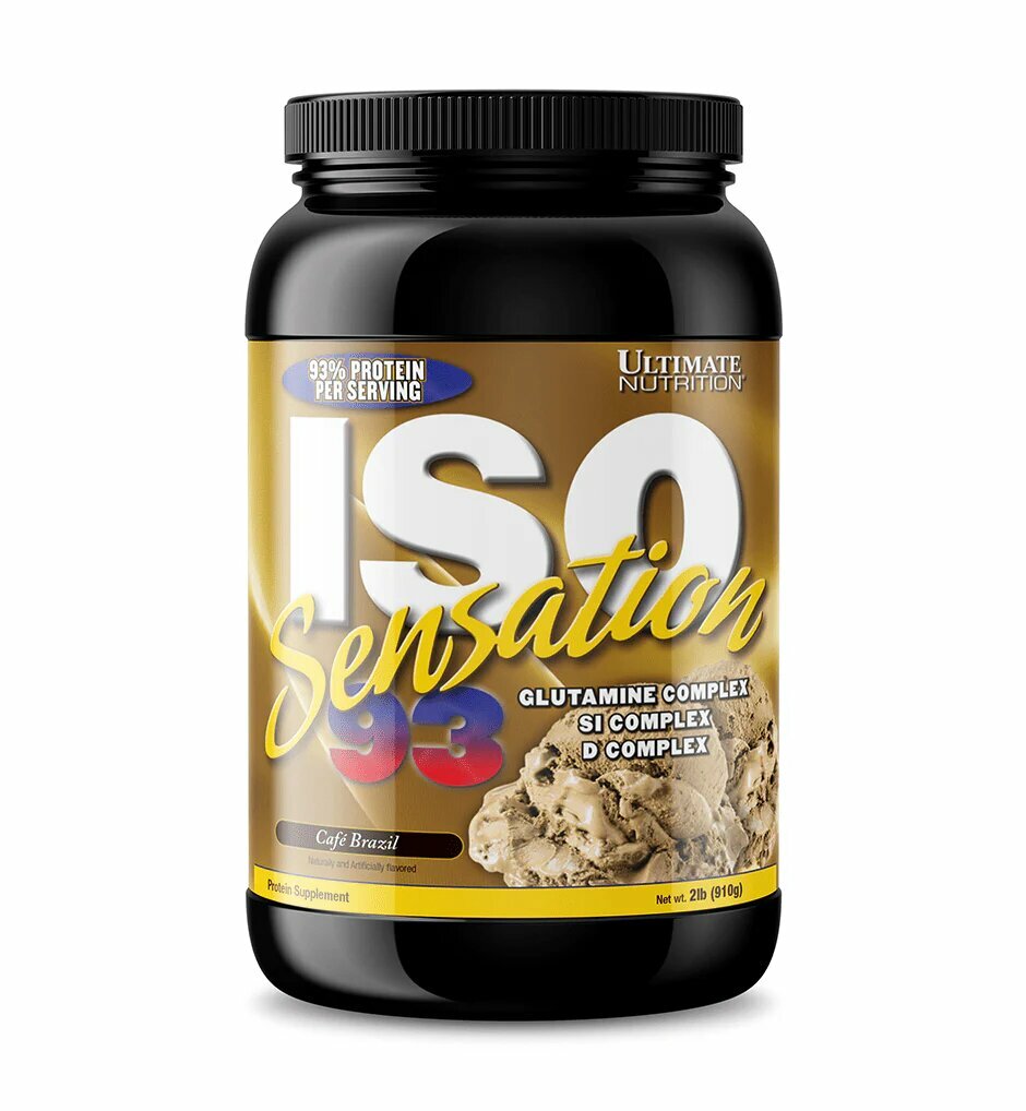 Ultimate Nutrition ISO Sensation, аминокислоты для набора мышечной массы, для похудения, 910г, вкус бразильский кофе