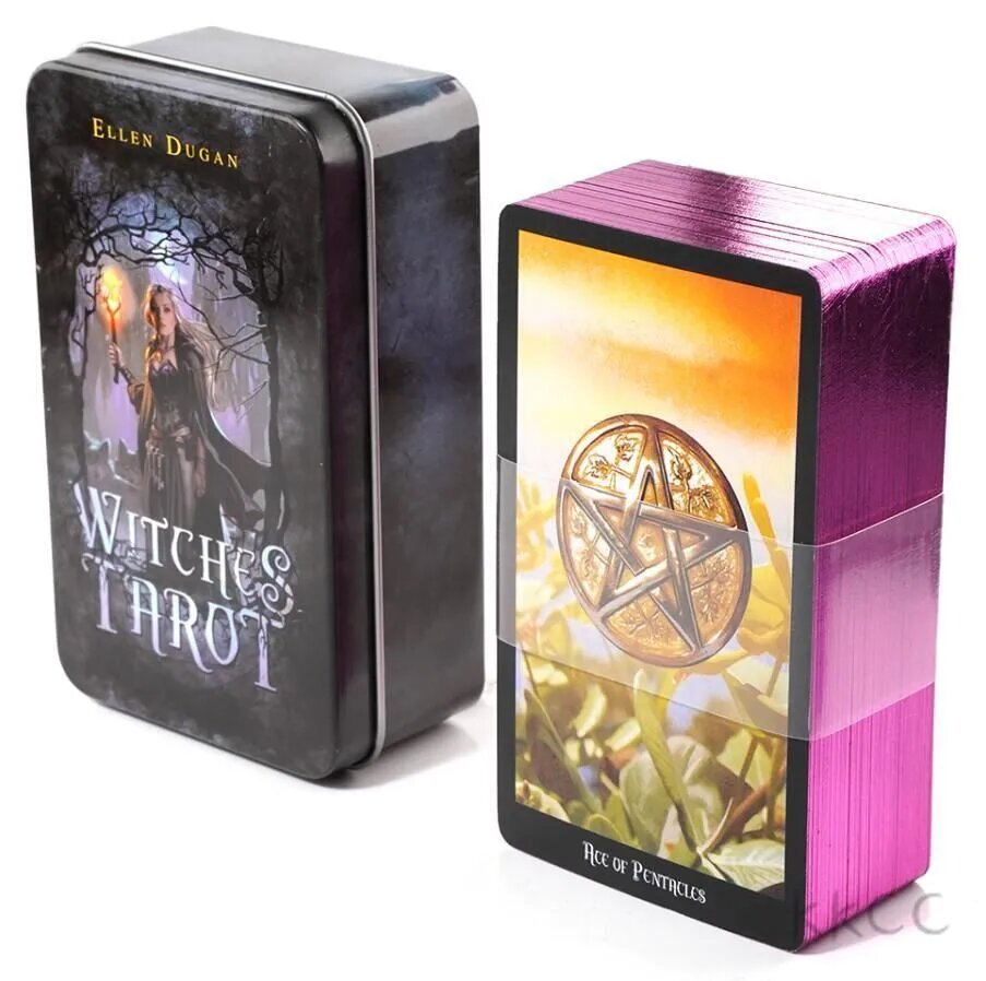 Карты Таро Ведьм в жестяной коробке Witches Tarot 10.3*6см. Для начинающих