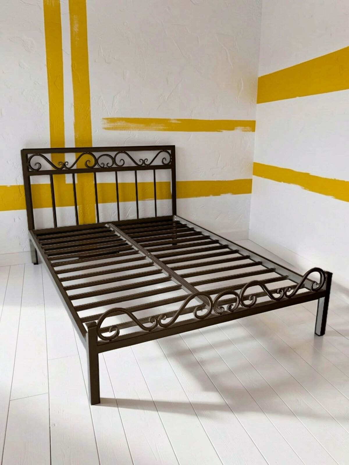 Кровать LOFT Mebel "Мира-2", кованая, с изголовьем, металлическая, 140x190 см — фото 1