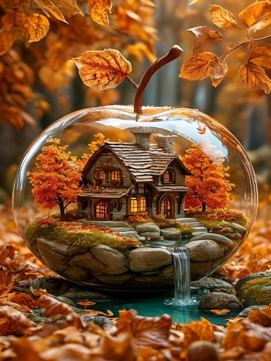 Алмазная мозаика на подрамнике 40x50 см. BoomBoomShop "Хрустальное яблоко"