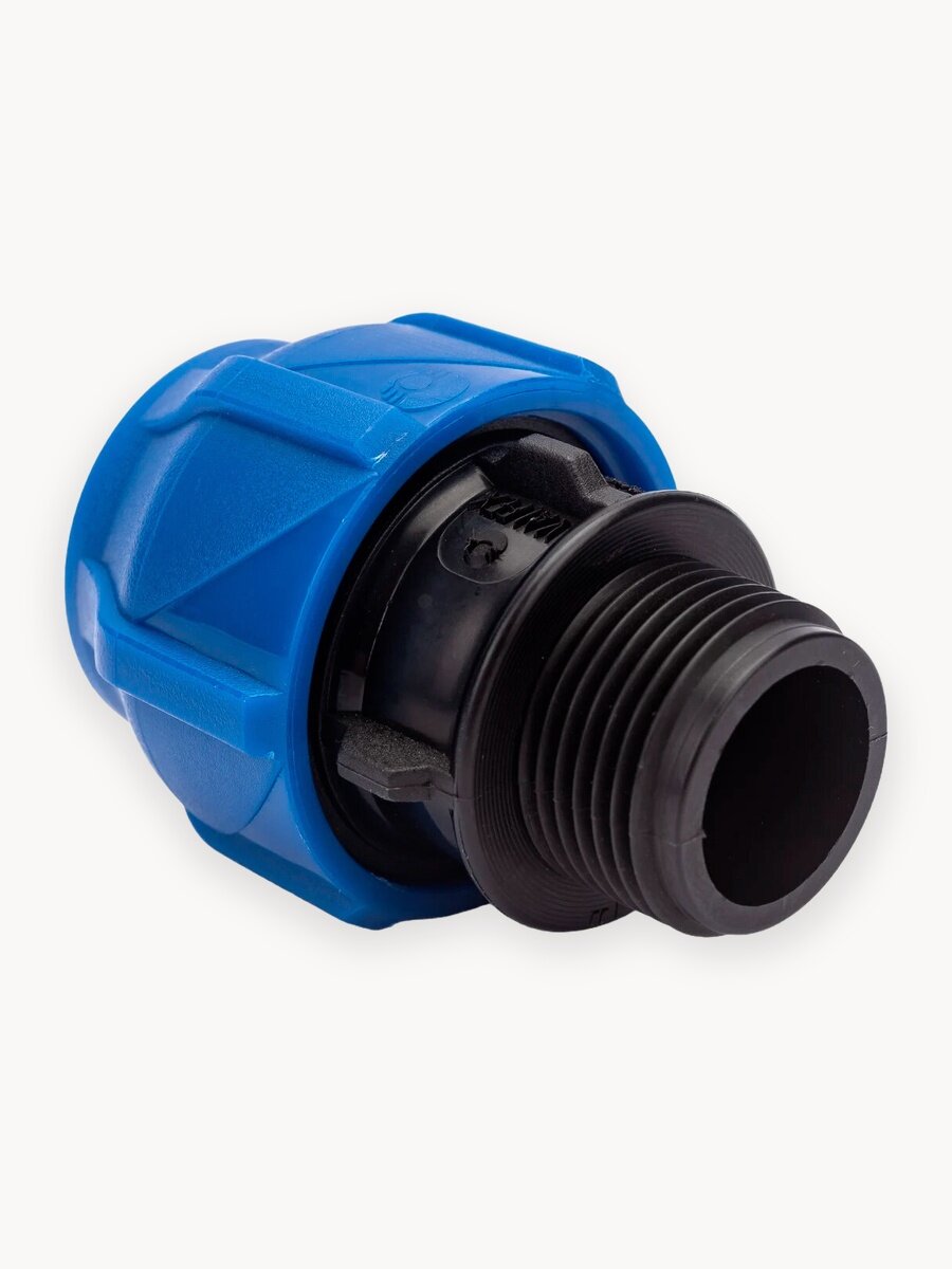 Муфта ПНД компр. соединительная c наружной резьбой 25х3/4" VALFEX - 2 штуки