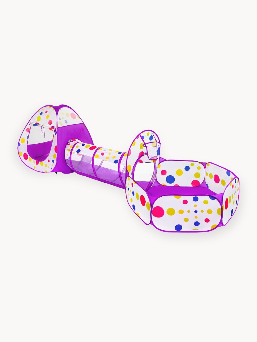 Палатка детская игровая (домик) для девочки, мальчика, лабиринт с тоннелем и сухим бассейном, Brauberg Kids, 665172