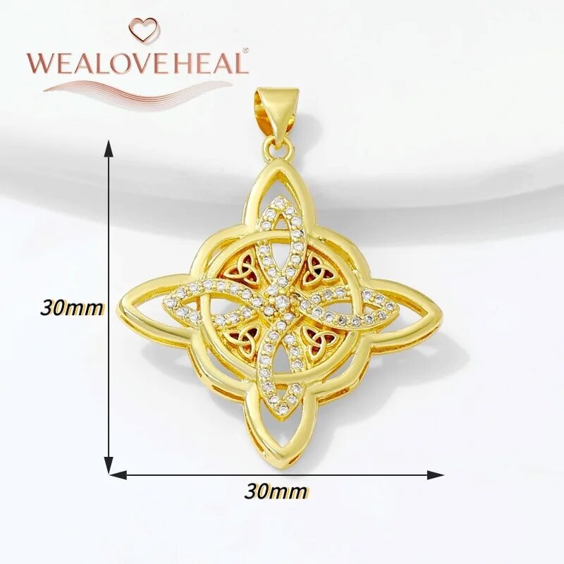 Подвеска WEALOVEHEAL с узлом ведьмы из позолоченной латуни