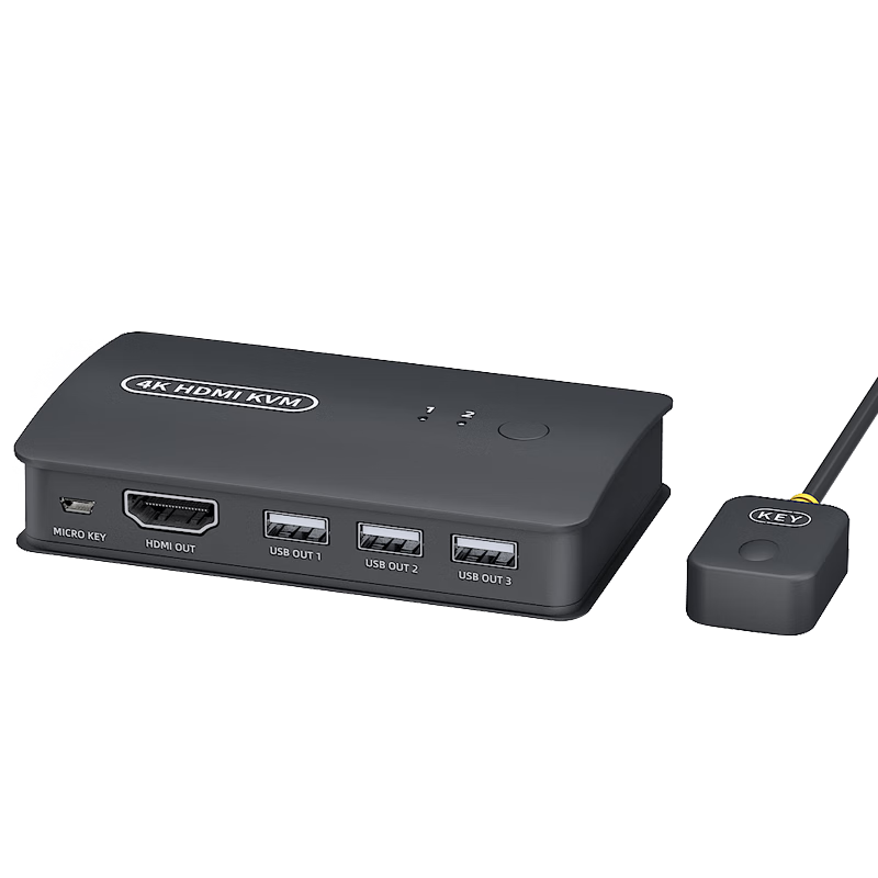Tengfei HDMI KVM переключатель 2-портовый 4K 30 Гц для двух компьютеров с поддержкой клавиатуры, мыши и принтера
