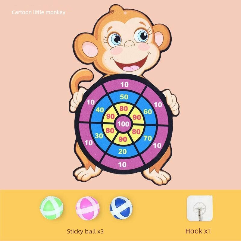 Набор мишени с обезьянкой, 3 липких шара и 1 крючок для детей