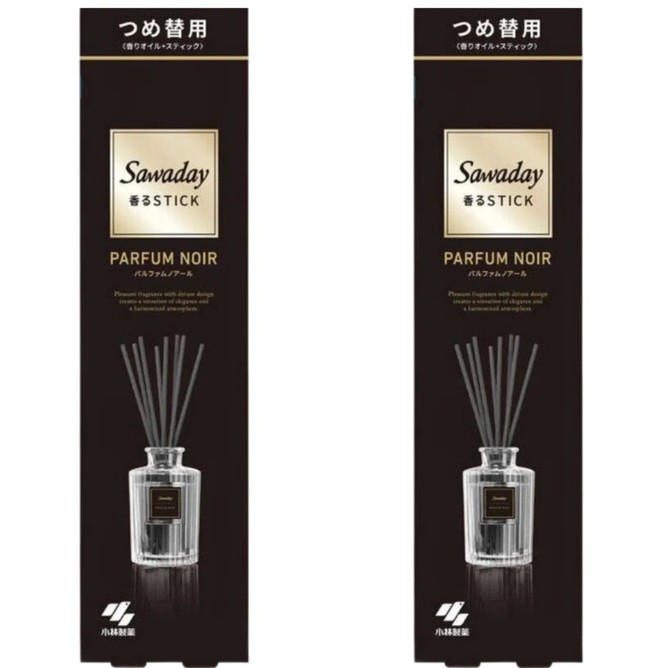 Ароматический диффузор для дома с палочками Kobayashi Parfum Noir, 70 мл, 2 штуки
