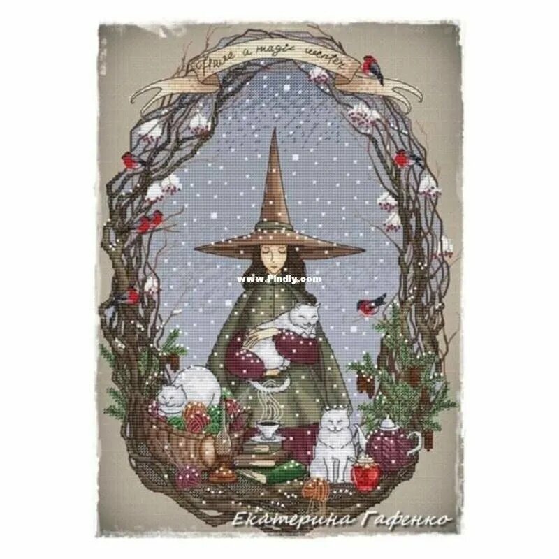 Набор для вышивания крестом, Ведьма, Сделай своими руками, Вышивка, Подсчитал холст, Крестный комплект стежка