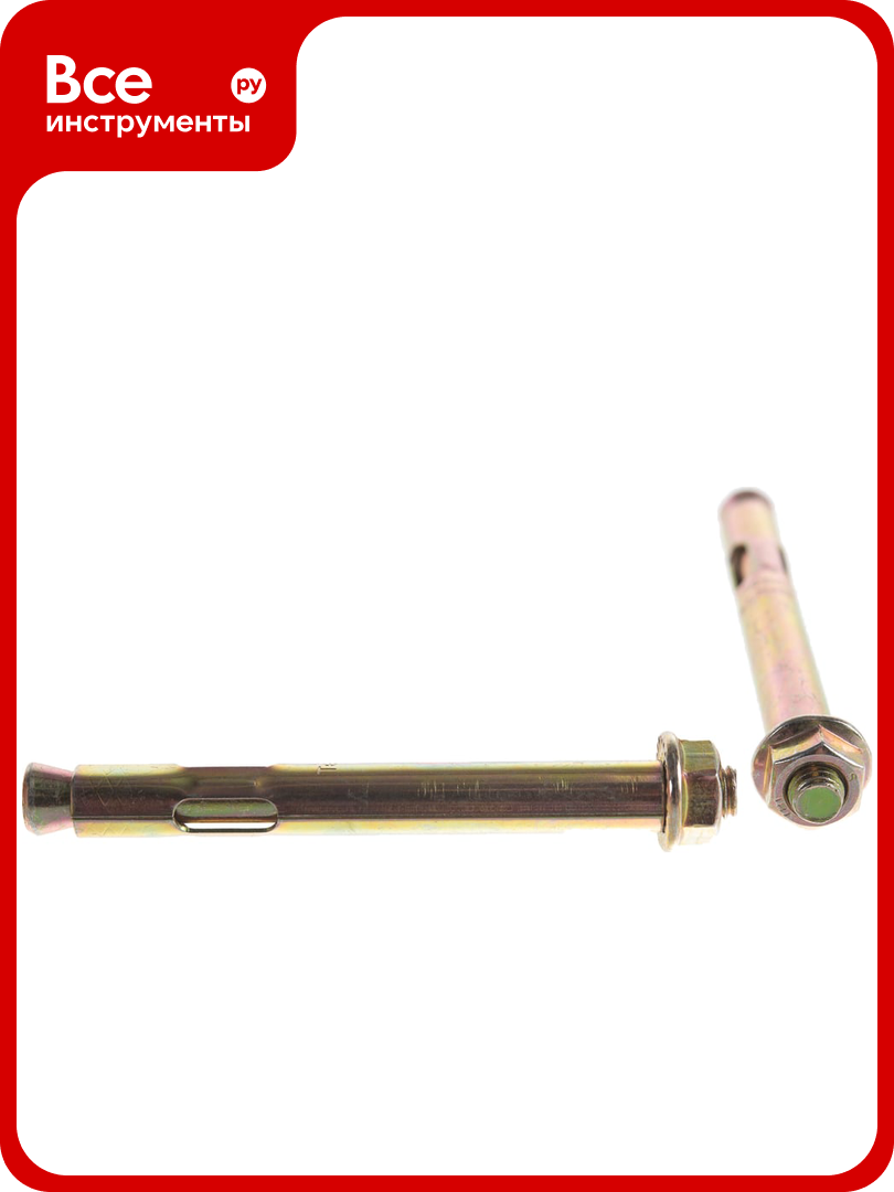 Анкер с гайкой 10х97, 60шт - коробка Tech‑Krep HNM 117946, оцинкованный стальной анкер для бетона, фиксатор с резьбой