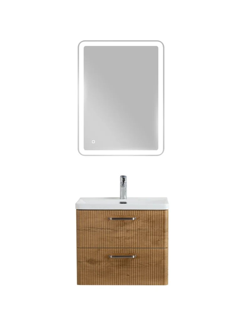 Мебель для ванной комнаты BelBagno Due 60 ручки матовый атласный никель, rovere nature