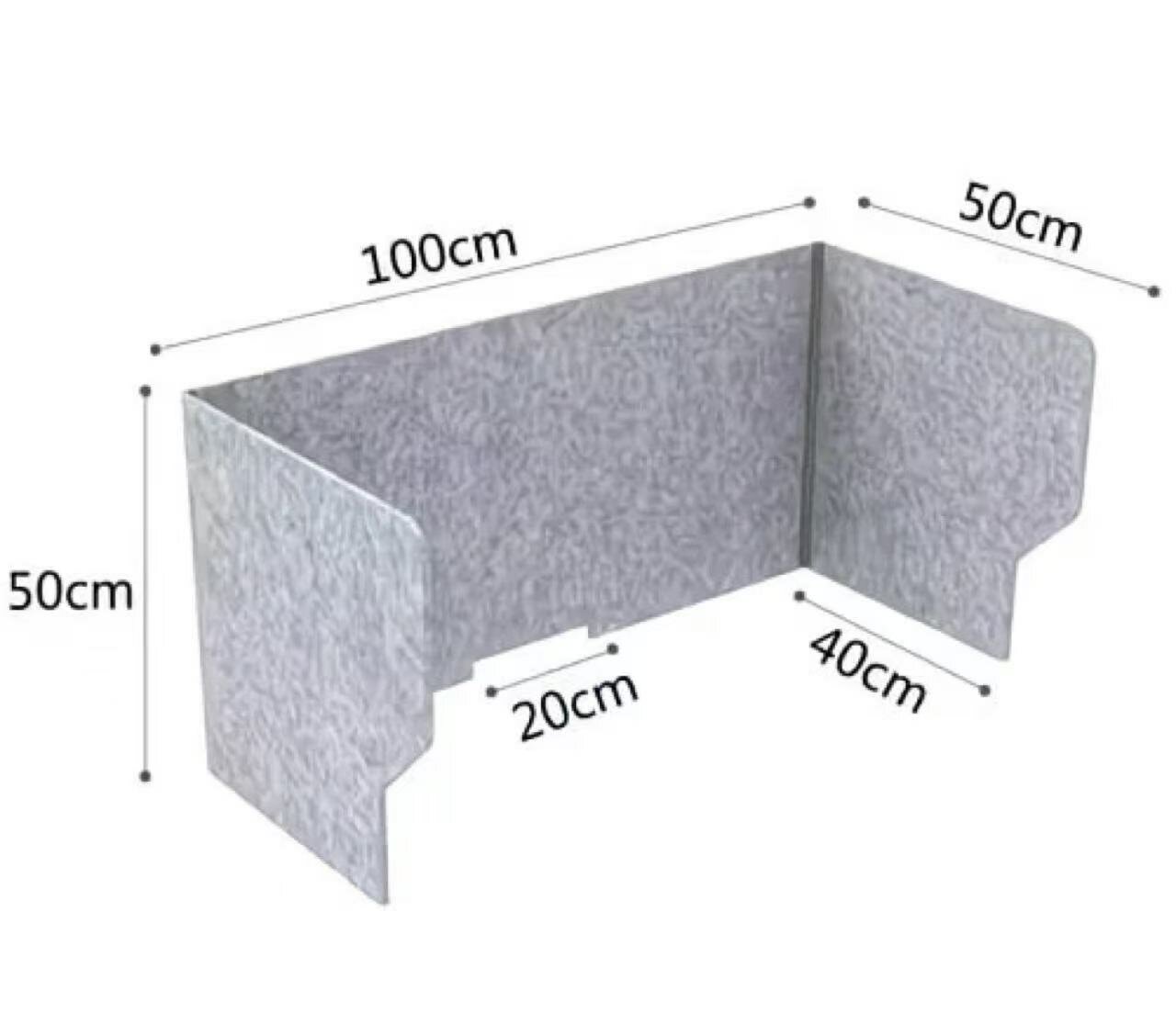 Звукопоглощающая перегородка "Панель конфиденциальности", 100x50 см，Без фиксированного основания，серый3