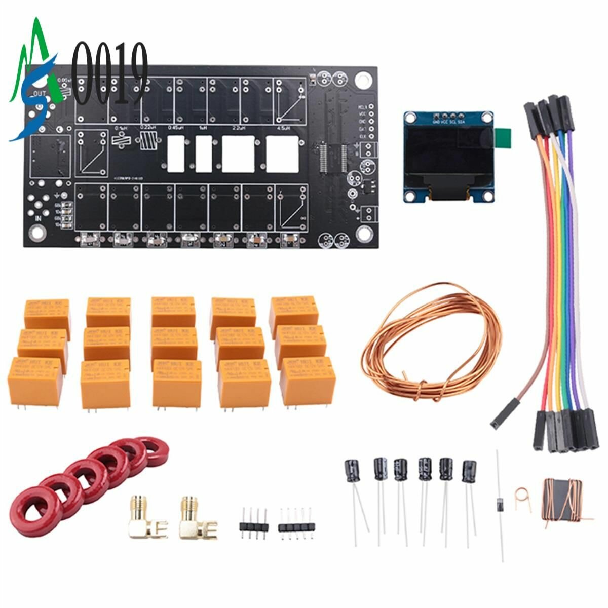 F7(V F B H) Мини-антенный тюнер ATU-100 1,8-50 МГц Автоматический антенный + Программируемый усилитель с OLED-прошивкой, приемник DIY Kit