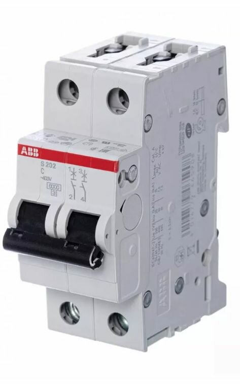 Выключатель автоматический модульный 2 полюса/ тип C/ 40А 6кА/ S202 ABB