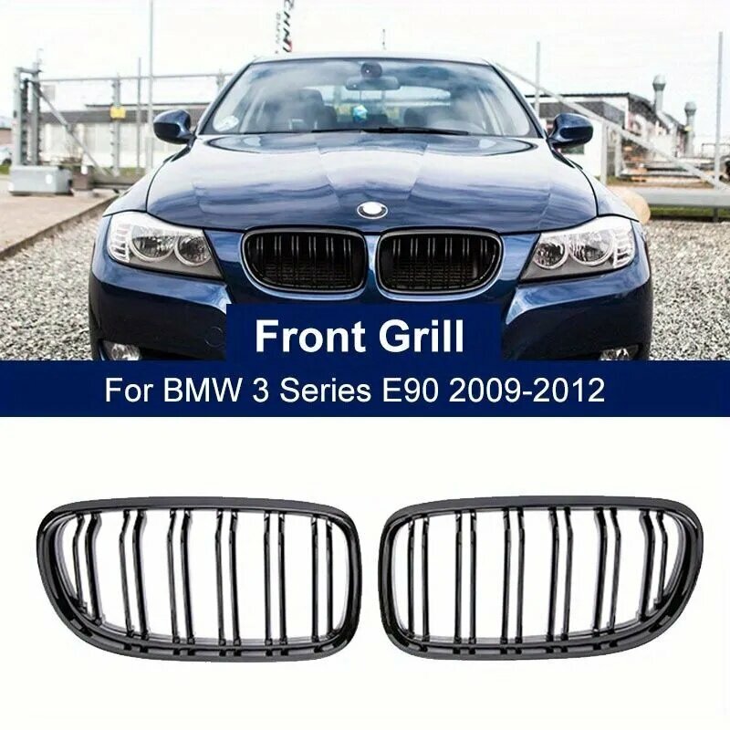 Решетка радиатора, защита радиатора, подходит для BMW 3 серии E90 2009-2012, черный,1 пара.